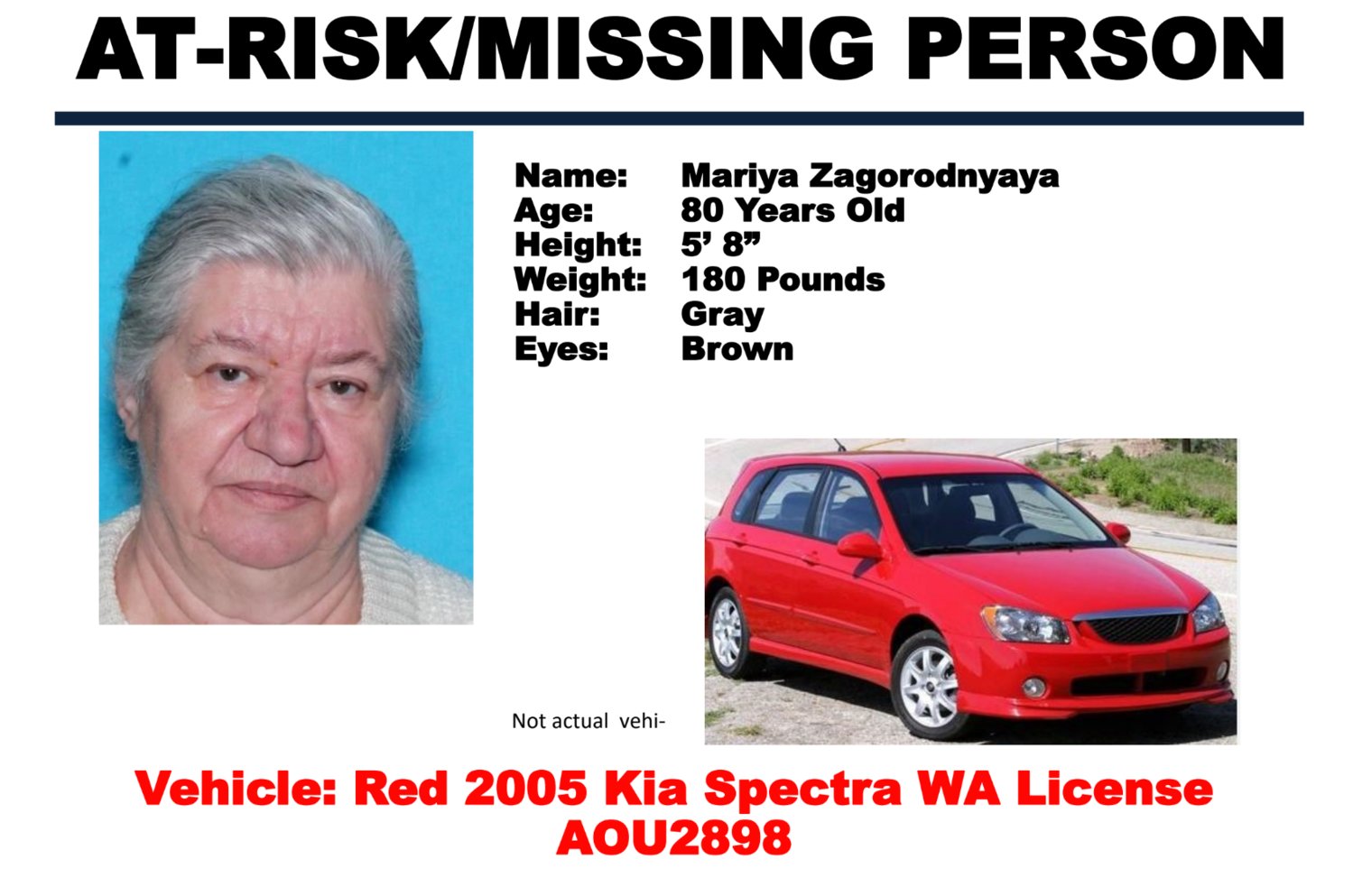 Missing 80 Year Old Woman Found Alive In Vehicle Near Transalta Property Wednesday Afternoon 2033